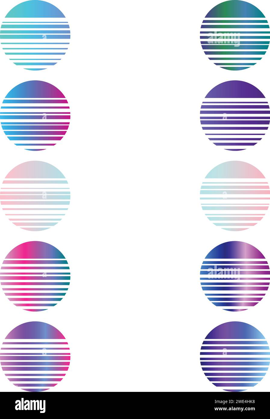 An abstract trendy cut out transparent retro neon circle design element ...