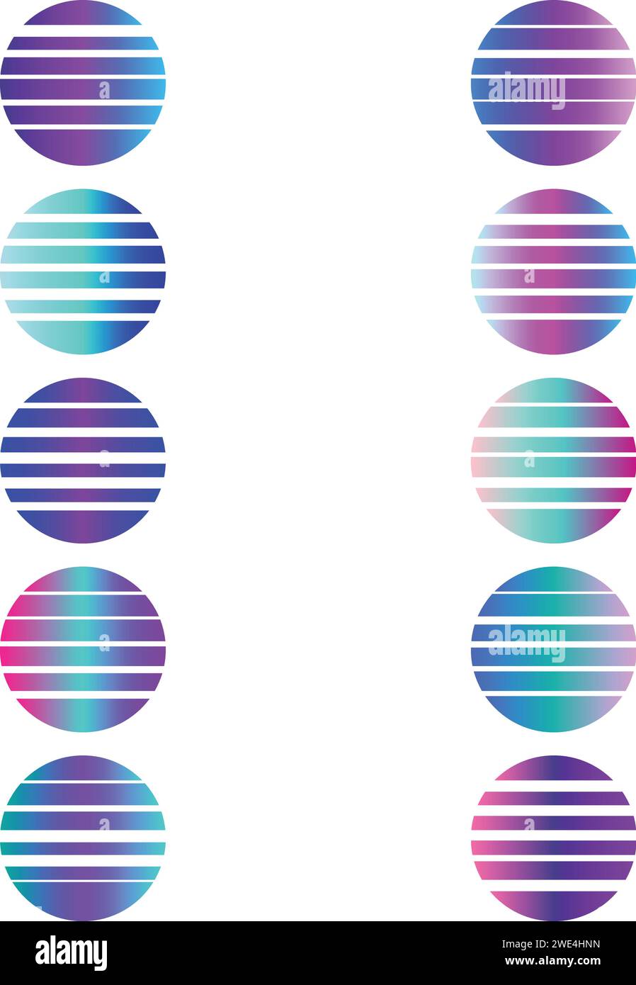 An abstract trendy cut out transparent retro neon circle design element ...