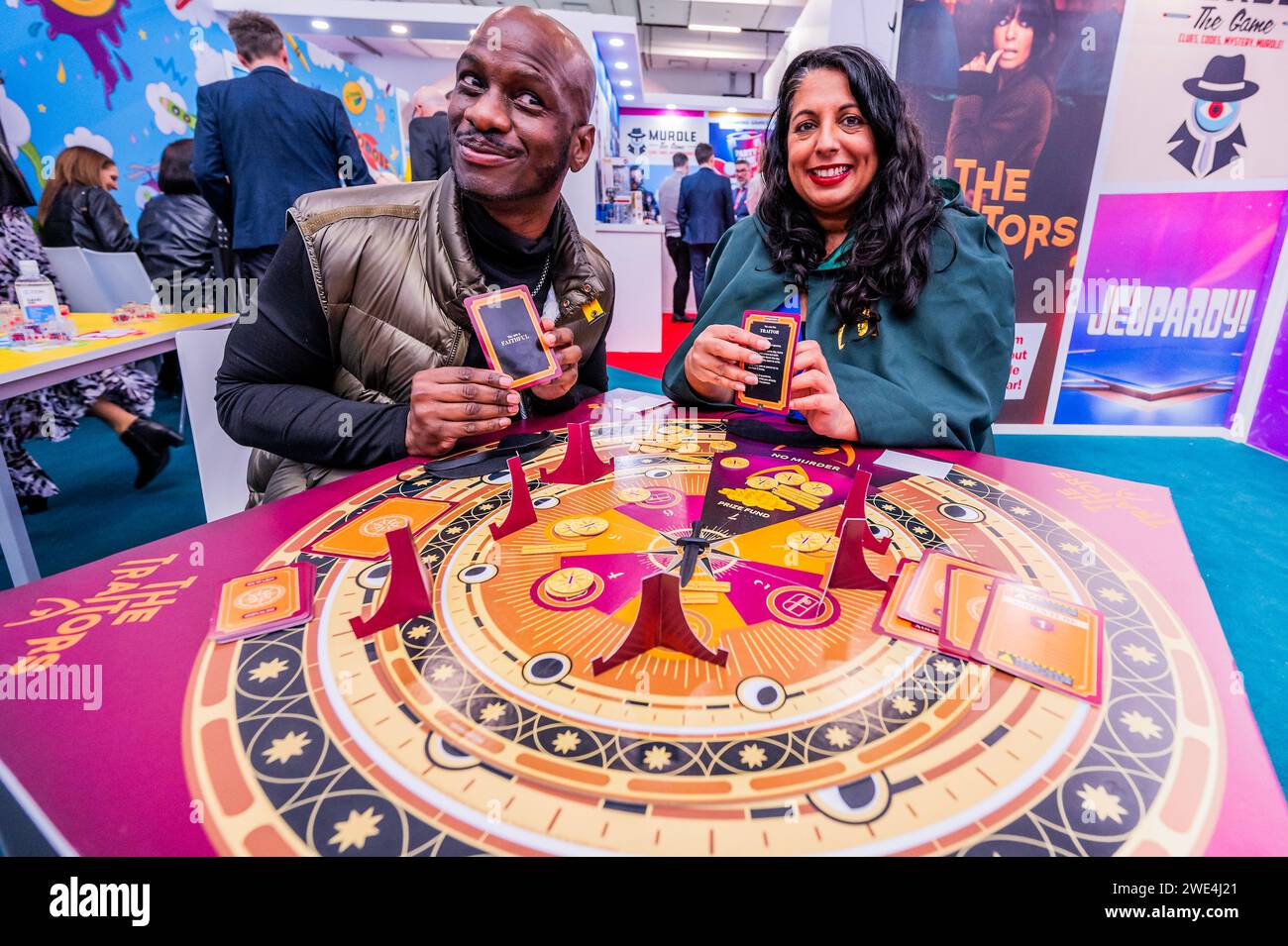 London, UK. 23rd Jan, 2024. The Vivid Goliath stand owner of the ...