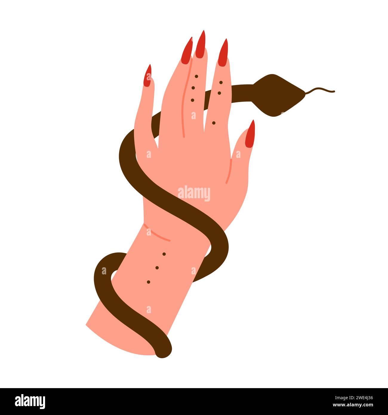Witch hand with snake. Magical ritual, fortune teller occult ...