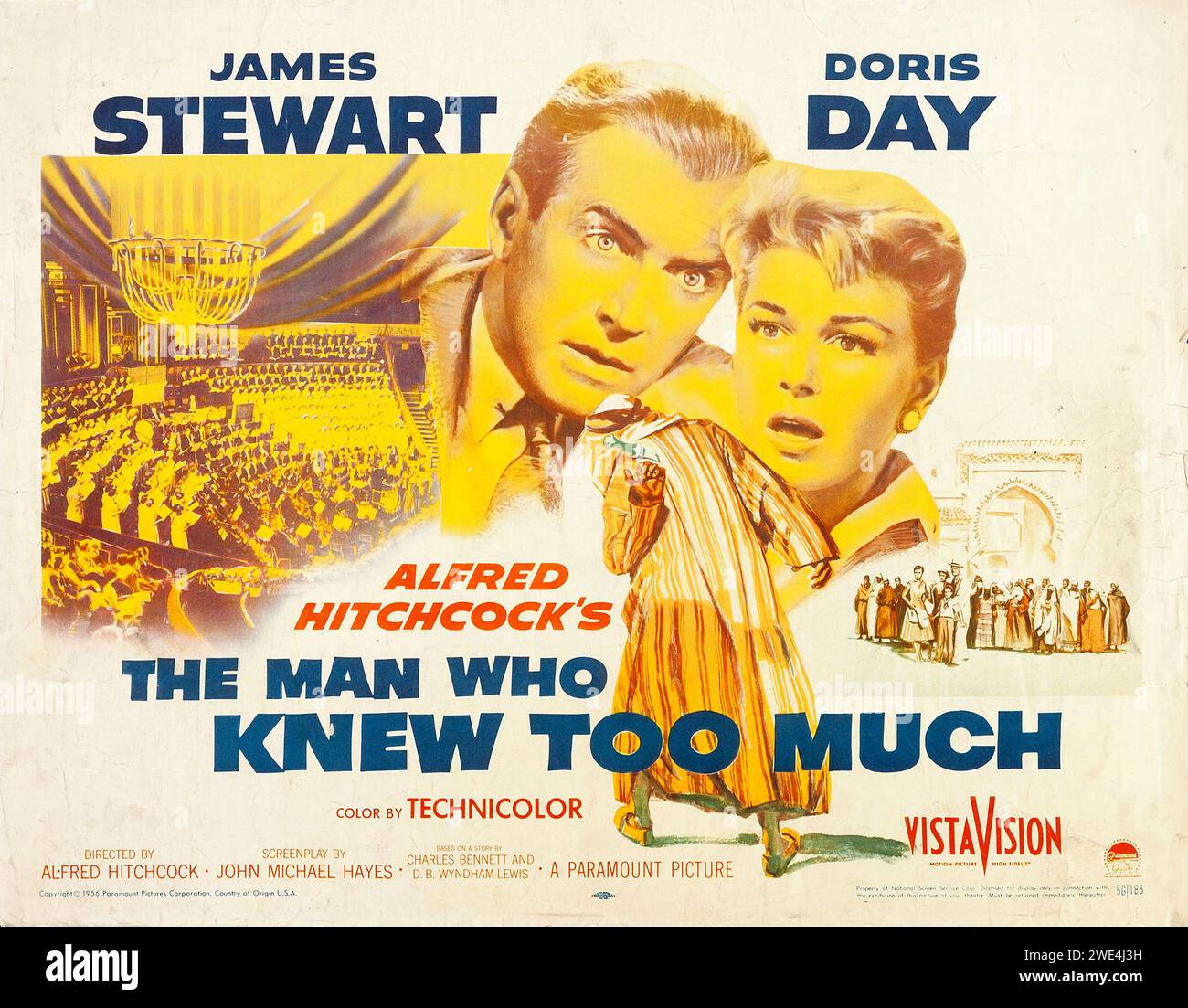 The Man Who Knew Too Much (Paramount, 1956). Half Sheet. Hitchcock ...