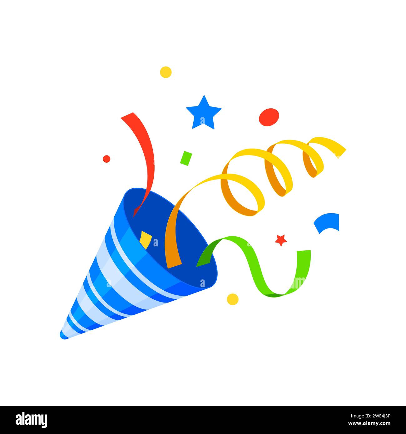 Birthday popper striped cone, holiday party firecracker with confetti ...