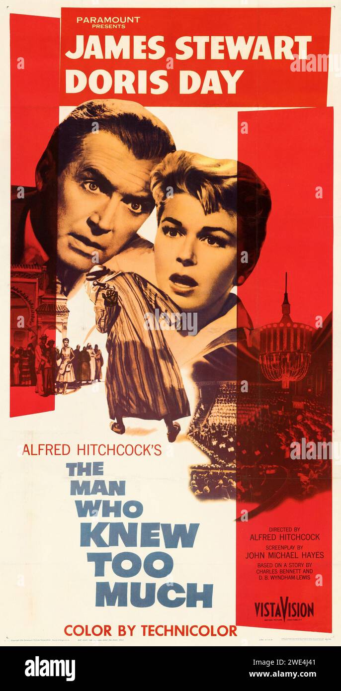 Vintage movie poster - Alfred Hitchcock - The Man Who Knew Too Much ...