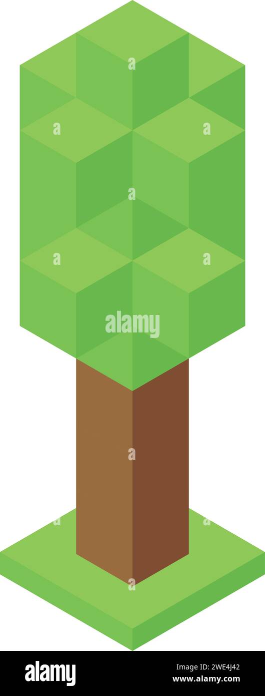 Green tree metaverse icon isometric vector. Digital vision. Vr reality ...