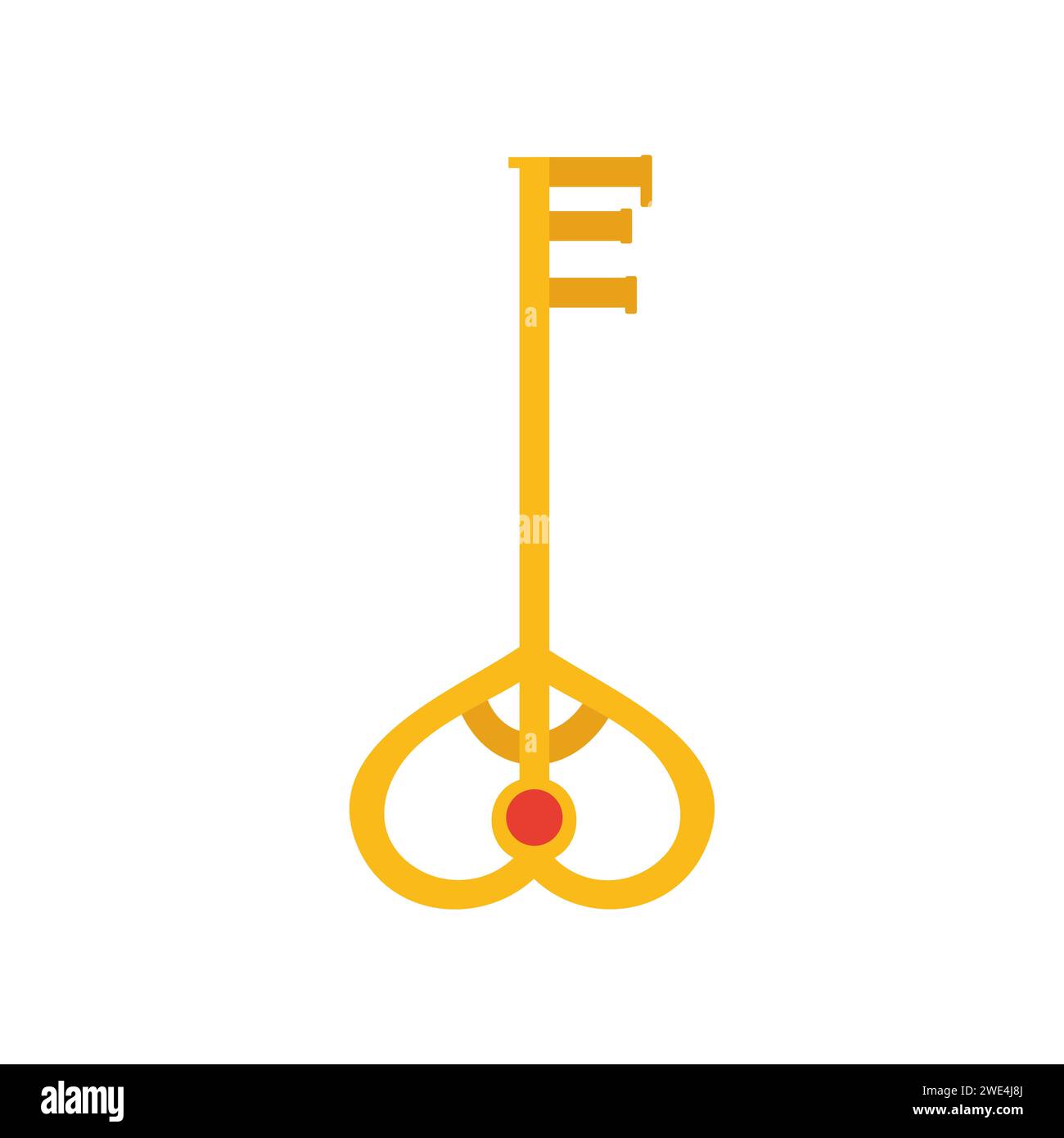 Magic golden key. Witchcraft accessories, wizard inventory tools cartoon vector illustration ...