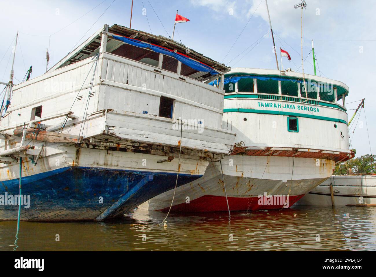 Old Wooden Trading Boats at Port of Sunda Kelapa or PSK in north ...