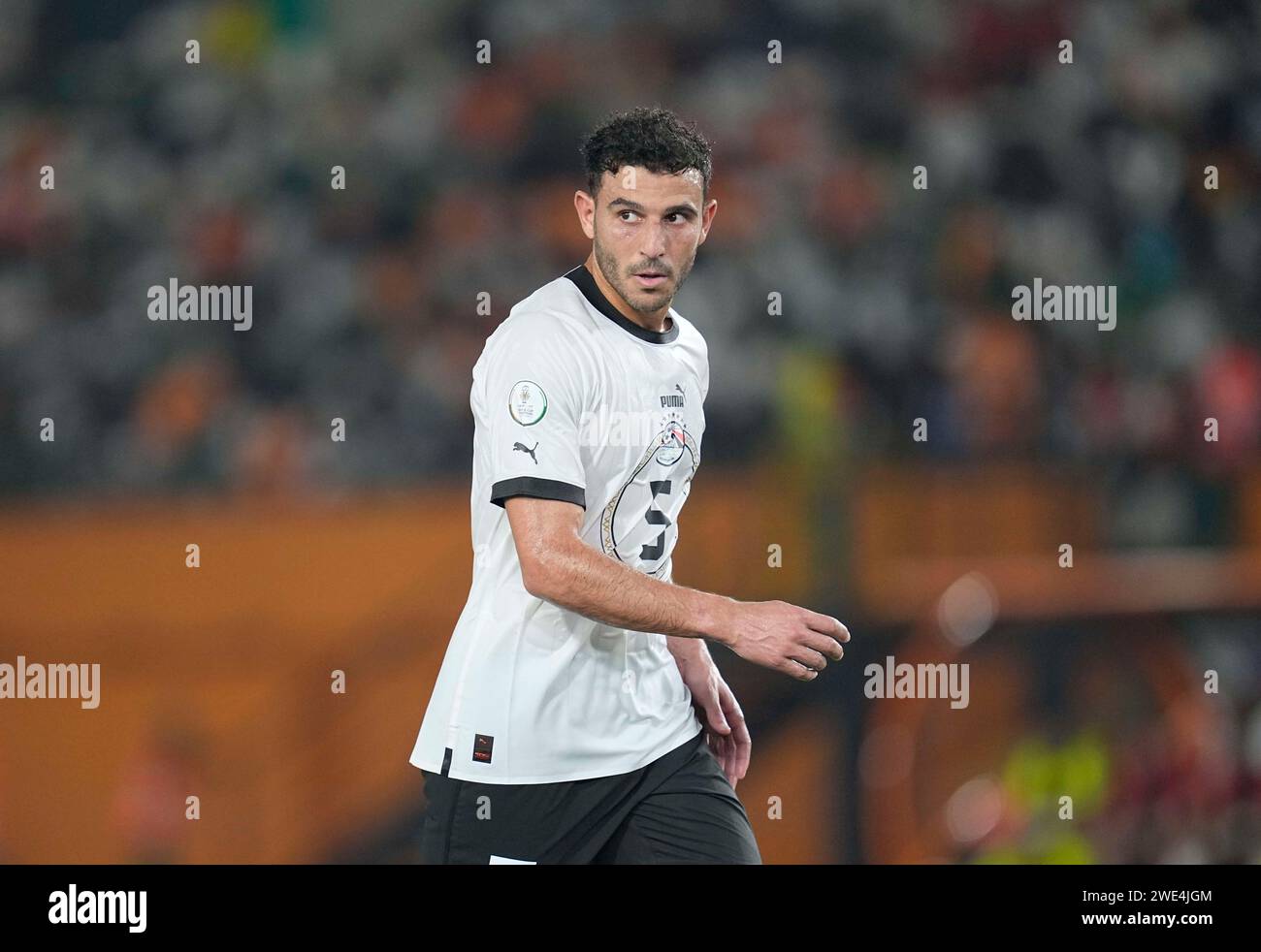 January 22 2024: Hamdy Fathy Abdelhalim Abdel Fattah (Egypt) looks on during a African Cup of ...