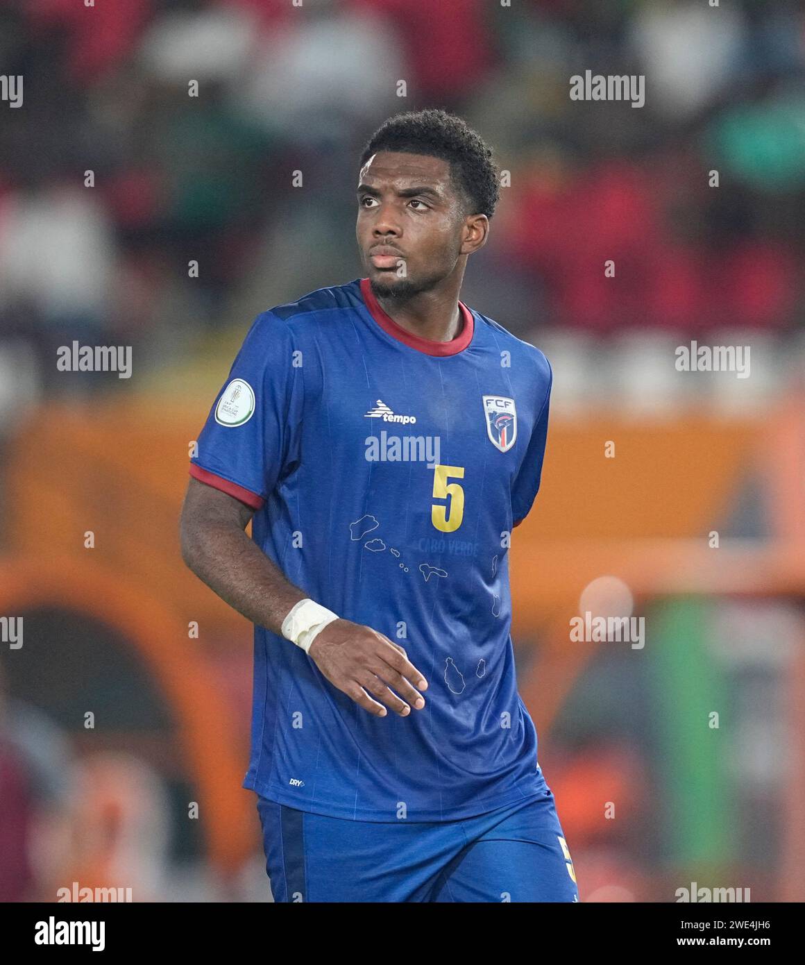 January 22 2024: Logan Evans Costa (Cap Verde) looks on during a ...