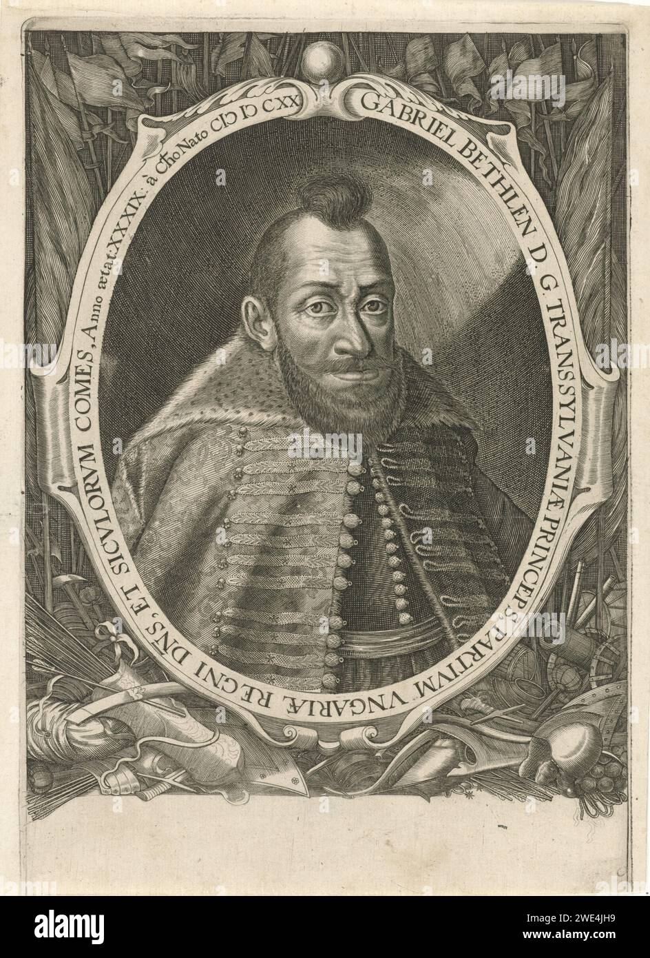 Portrait of Gabriel Bethlen, Prince of Transylvania, Aegidius Sadeler ...