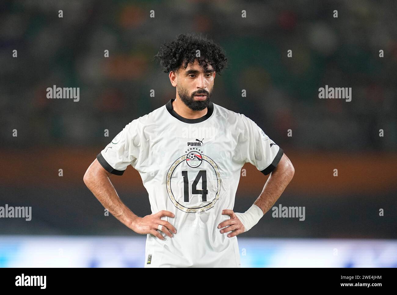 January 22 2024: Marawan Attia Fahim Ghallab (Egypt) looks on during a ...