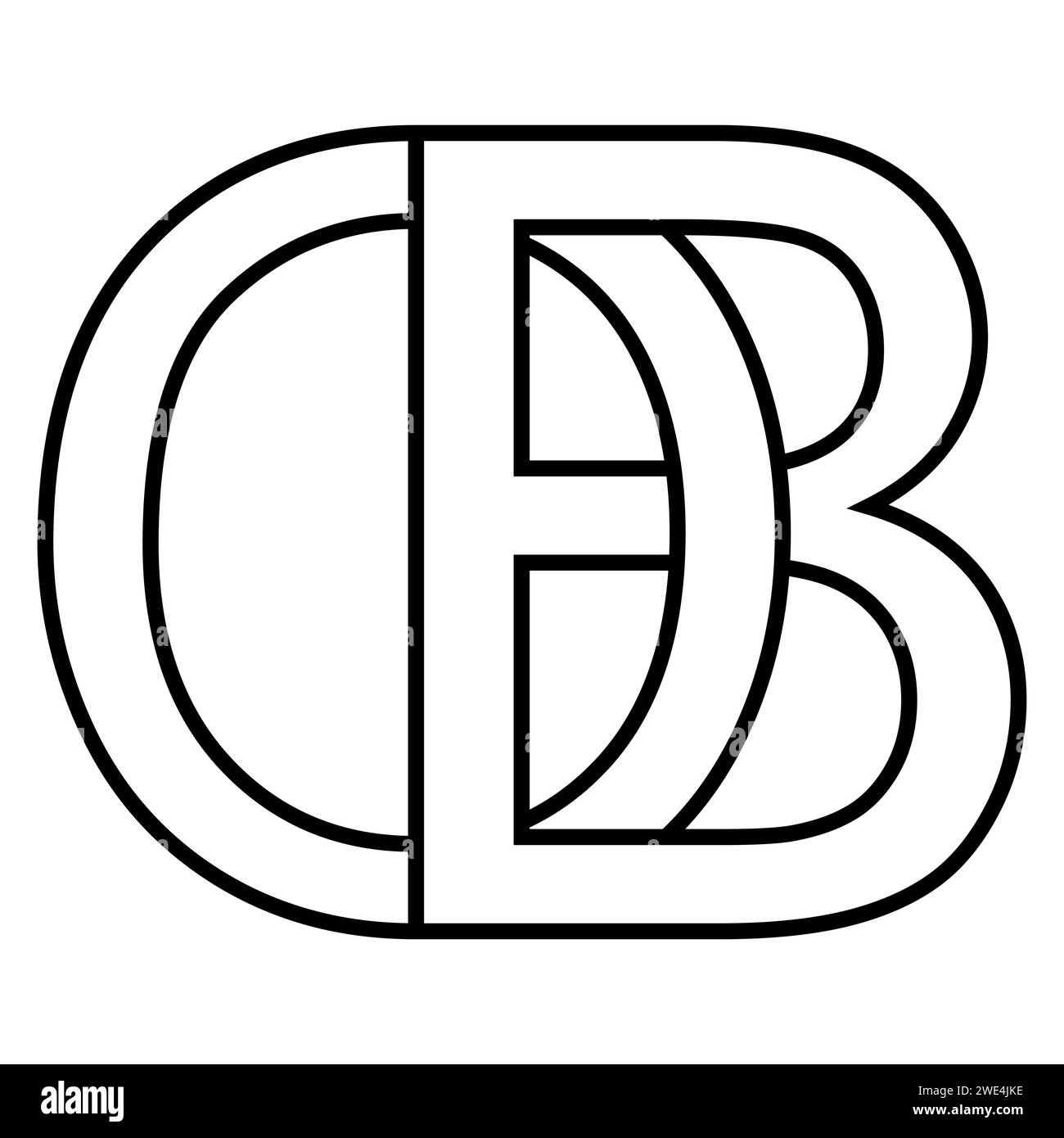 Logo sign ob, bo icon double letters logotype b o Stock Vector Image ...