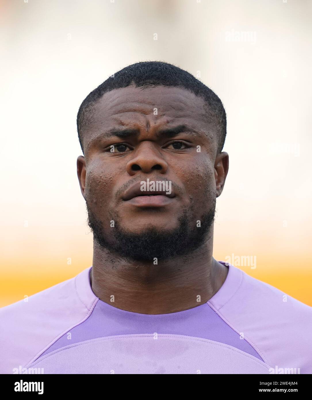 January 22 2024: Stanley Bobo Nwabali (Nigeria) looks on during a ...