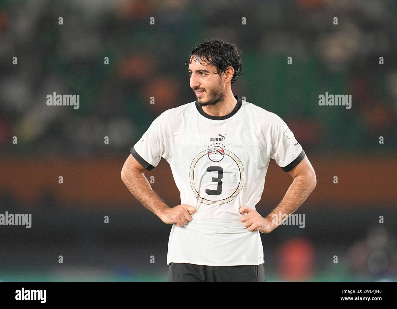 January 22 2024: Mohamed Hany Gamal Eldemerdash (Egypt) looks on during ...