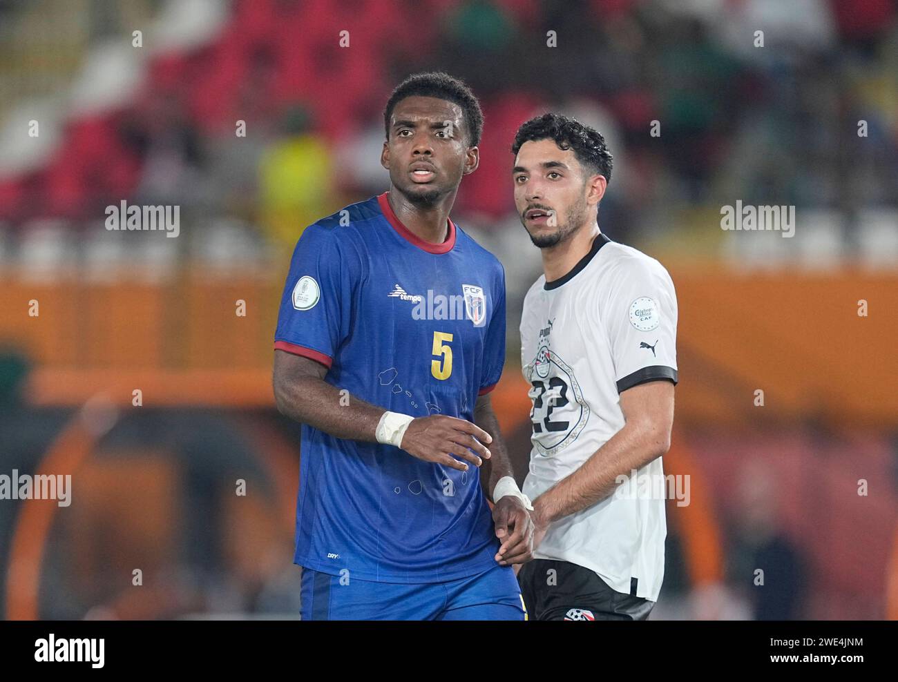 January 22 2024: Logan Evans Costa (Cap Verde) looks on during a ...