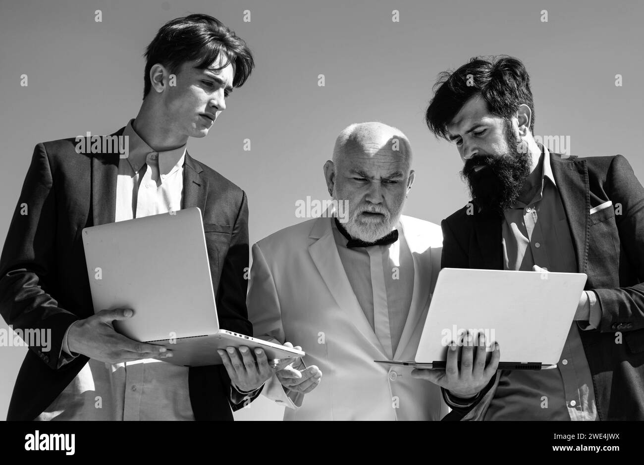 CEO business. Teamwork concept. Coworkers. Team with laptop. Business ...