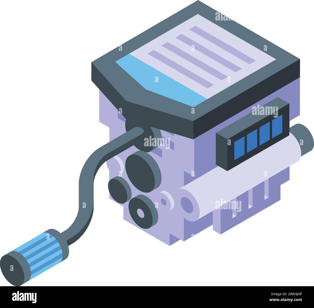 Motor hydrogen icon isometric vector. Vehicle bio creation. Water gas ...