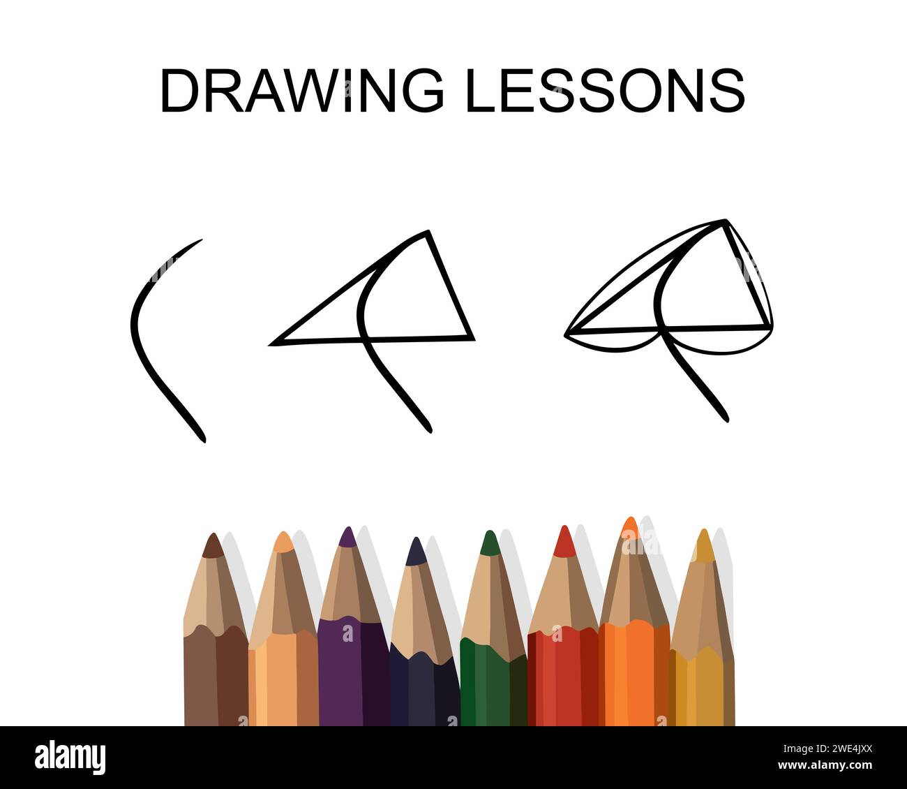 Vector isolated illustration of a step-by-step drawing of a flower ...