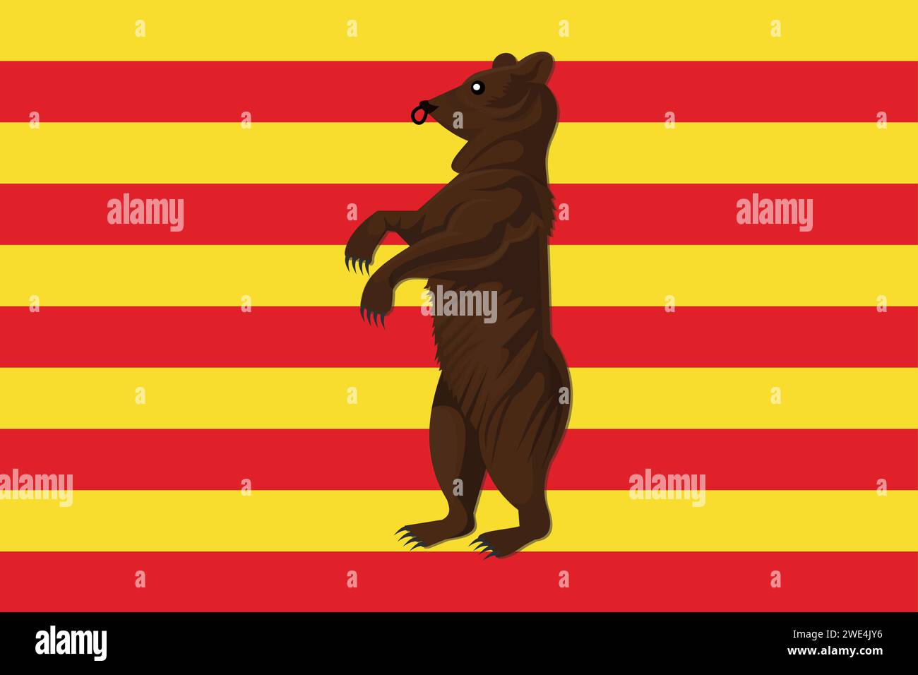 Official flag vector illustration of the Belgian city of BERINGEN ...