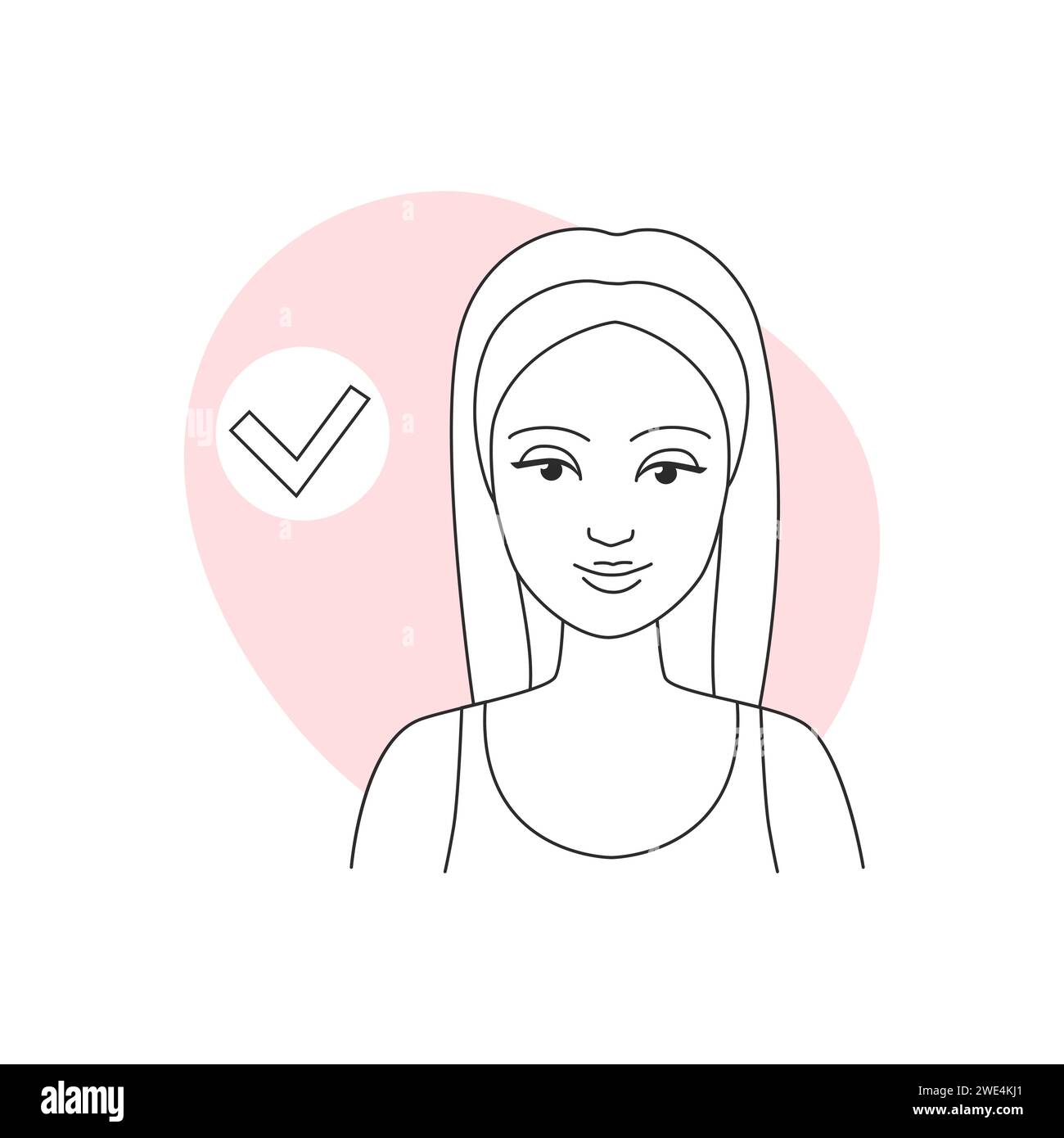 Happy woman with approved skincare routine for clear and healthy facial ...