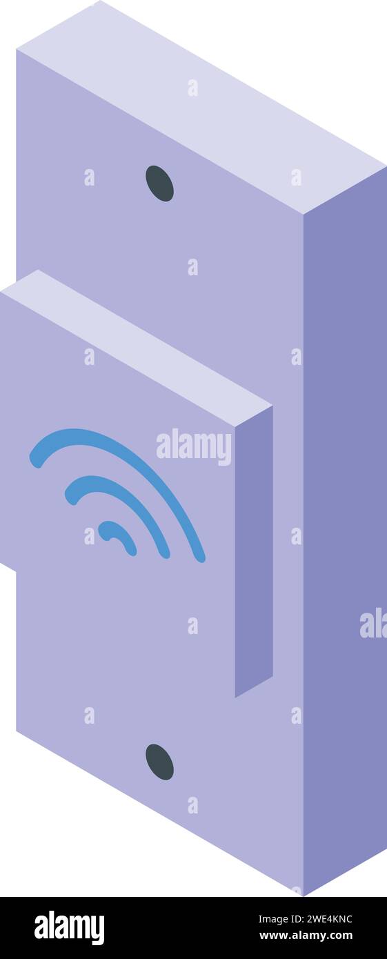 Door bell icon isometric vector. Button security. Buzzer wall sound ...