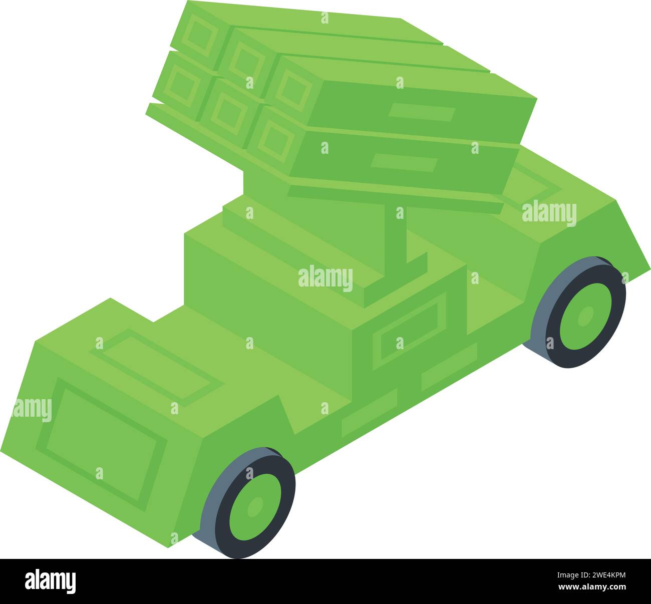 Anti aircraft missile car icon isometric vector. Armed launcher. Mortal ...