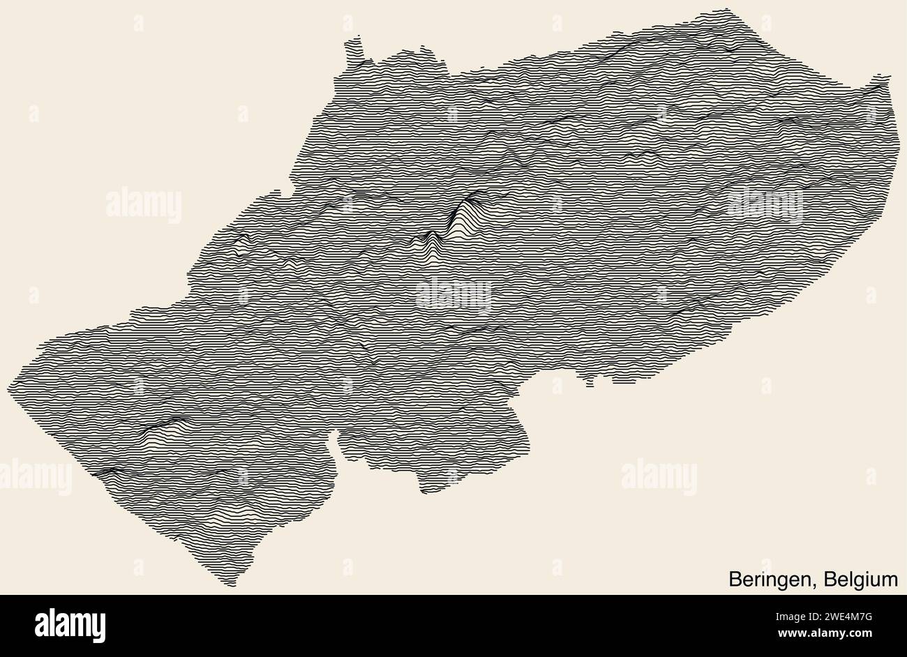 Topographic relief map of BERINGEN, BELGIUM Stock Vector Image & Art ...