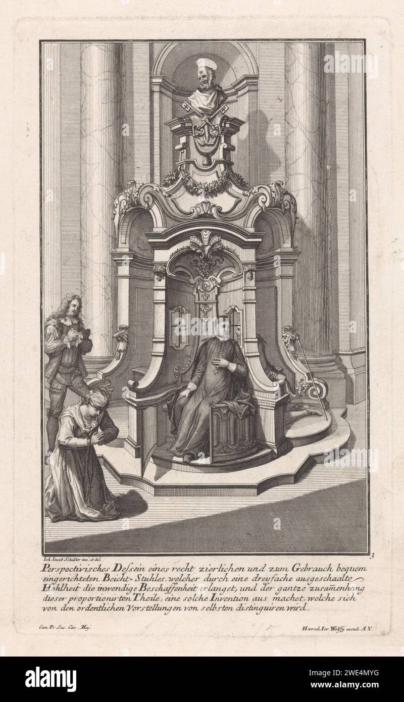 Confessional chair with Petrus, Georg Lichtensteger, after Johann Jakob ...