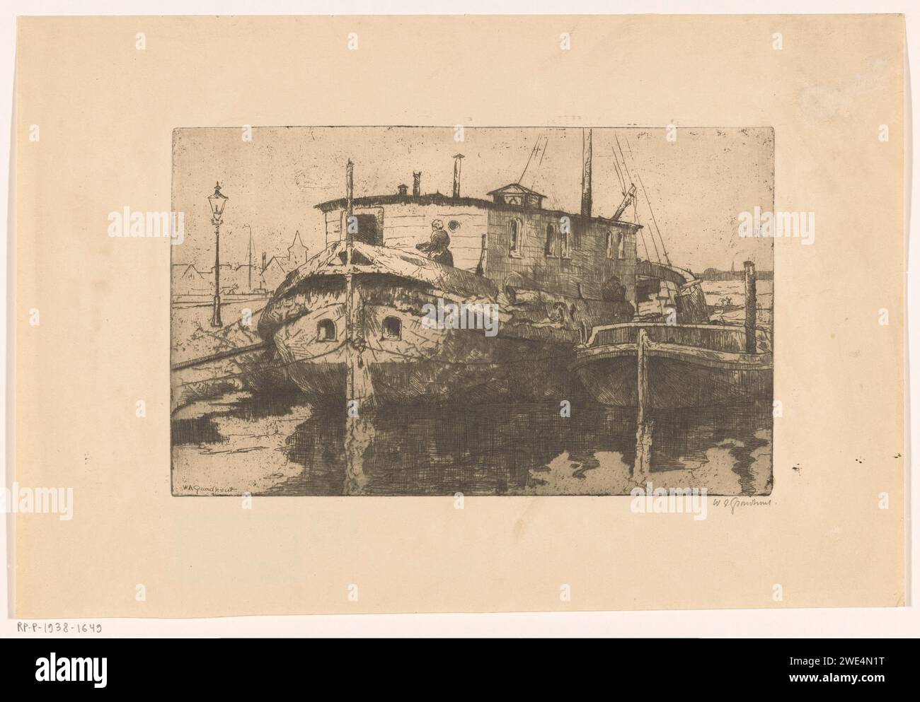 Laakhaven in The Hague, Willem Adrianus Grondhout, 1888 - 1934 print A ...