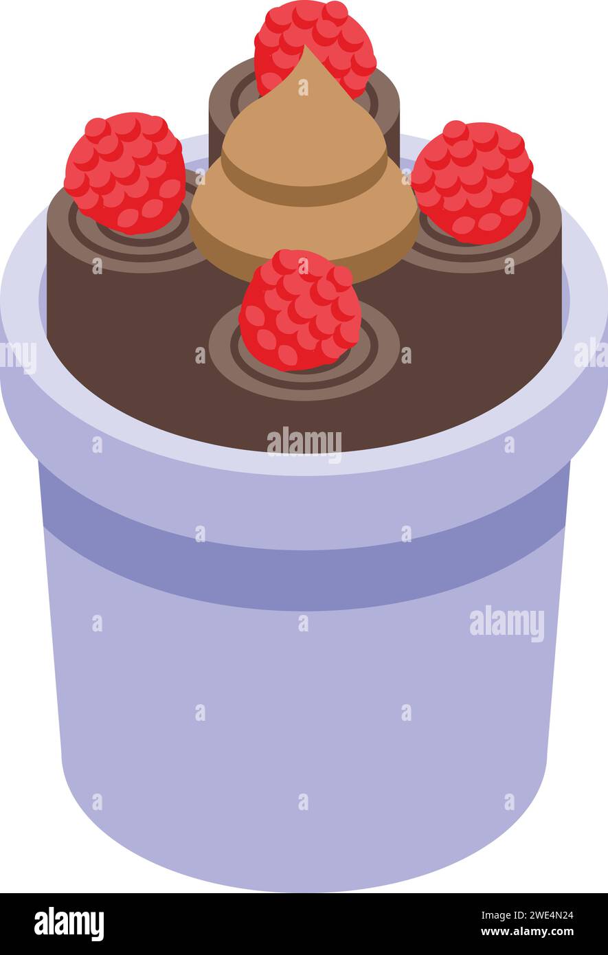 Chocolate ice cream food icon isometric vector. Cooking milk. Cuisine ...