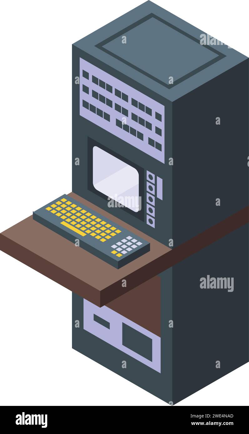 Old science computer icon isometric vector. Sun observatory. Space ...