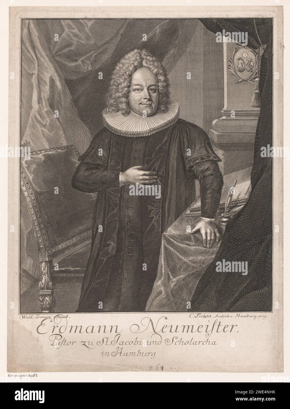 PortraT van Erdmann Neumeister, Christian Fritzsch, after Johann ...