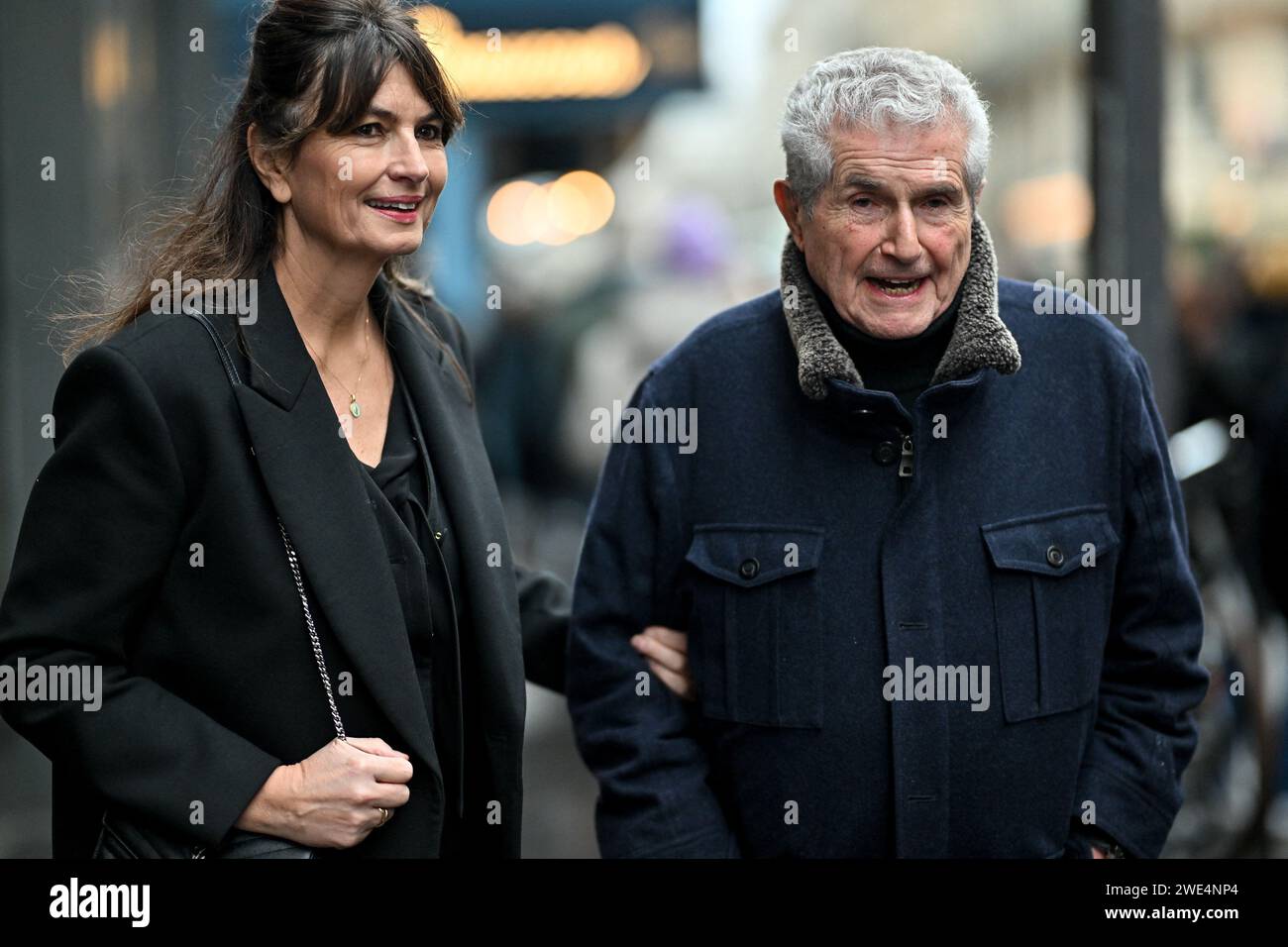 Paris, France. 23rd Jan, 2024. Claude Lelouch, Valerie Perrin arriving ...