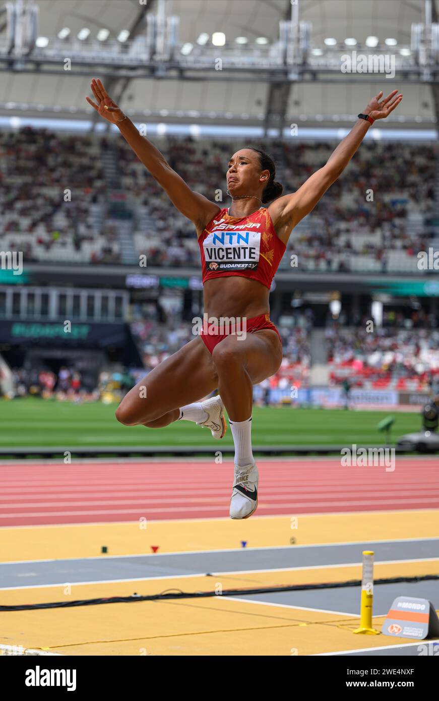 María VICENTE participating in the long jump at the World Athletics ...
