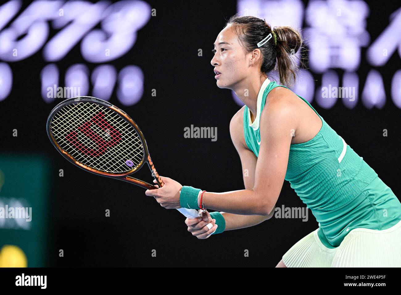 Melborune, Australia. 22nd Jan, 2024. Qinwen Zheng of China during the ...