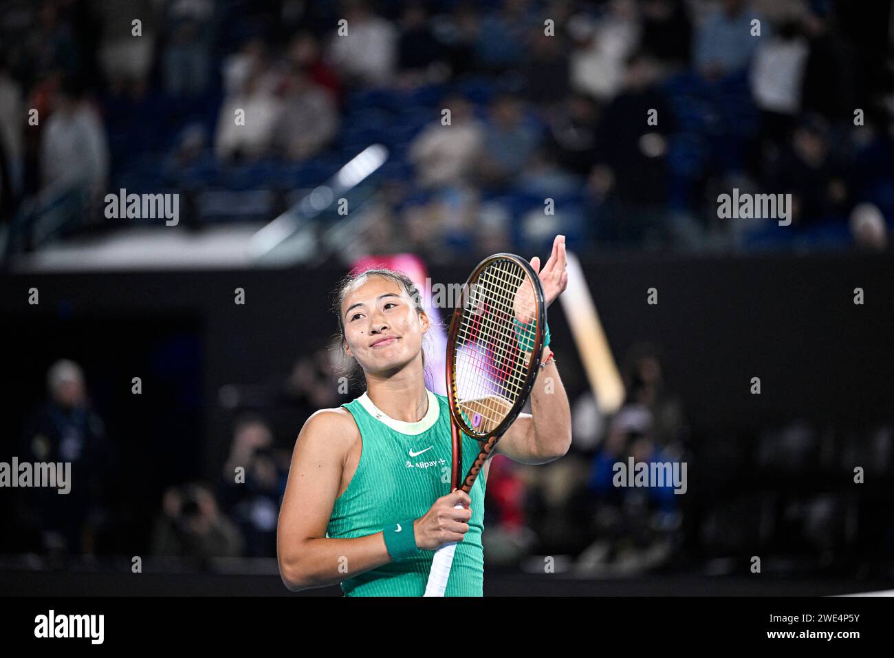 Melborune, Australia. 22nd Jan, 2024. Qinwen Zheng of China during the ...