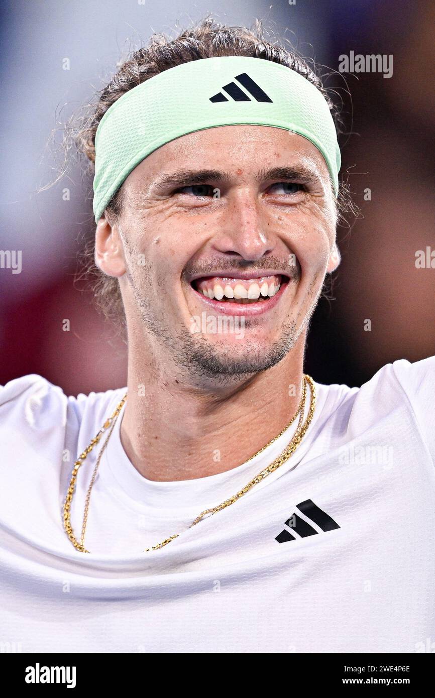 Melborune, Australia. 22nd Jan, 2024. Sascha Alexander Zverev of Germany during the Australian ...
