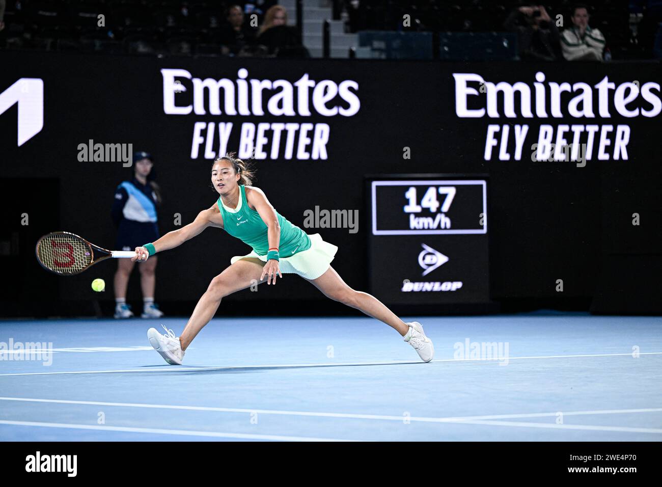Melborune, Australia. 22nd Jan, 2024. Qinwen Zheng of China during the ...