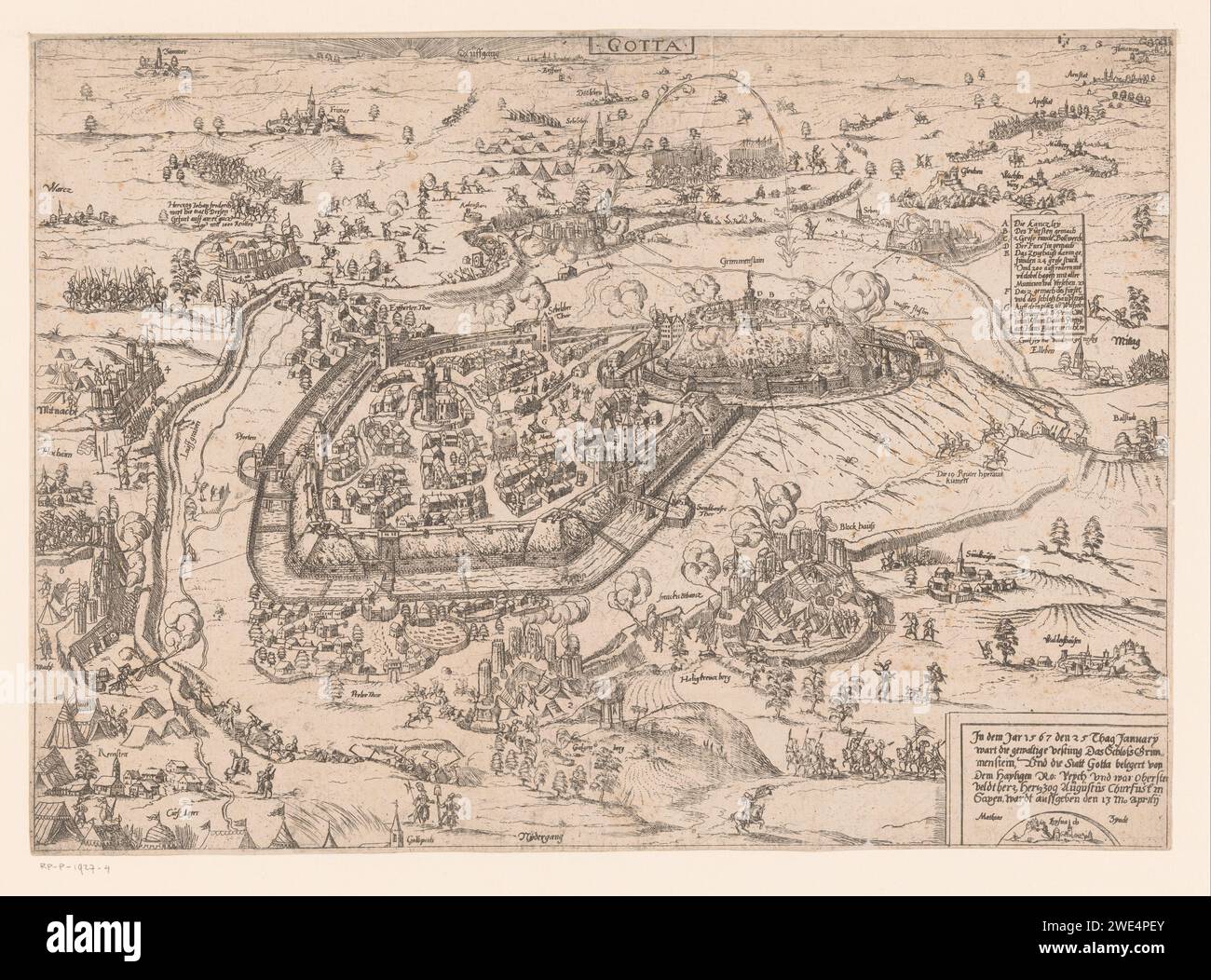 Siege of Gotha, Mathis Zündt, 1567 - 1569 print Germany paper etching ...