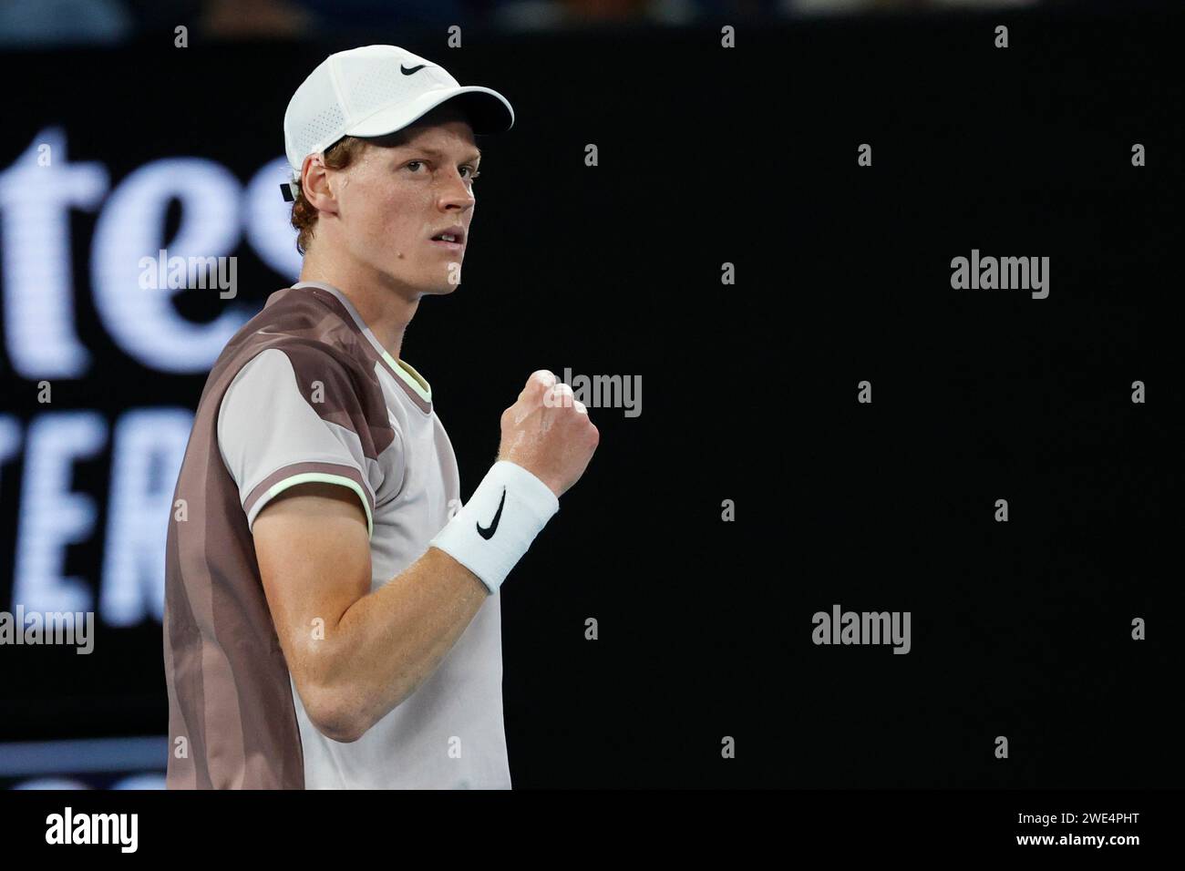 Melbourne, Victoria, Australia. 23rd Jan, 2024. Jannik Sinner ( ITA) in ...