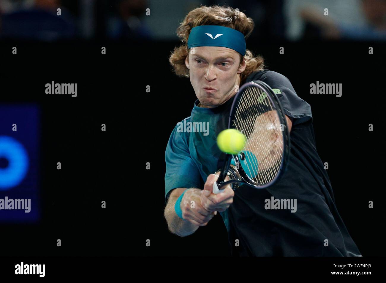 Melbourne, Victoria, Australia. 23rd Jan, 2024. Andrey Rublev in action ...