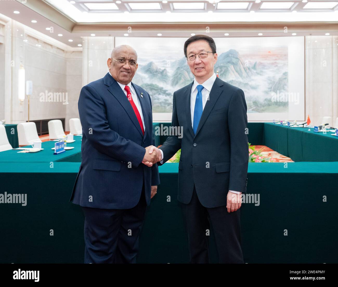Beijing, China. 23rd Jan, 2024. Chinese Vice President Han Zheng meets ...