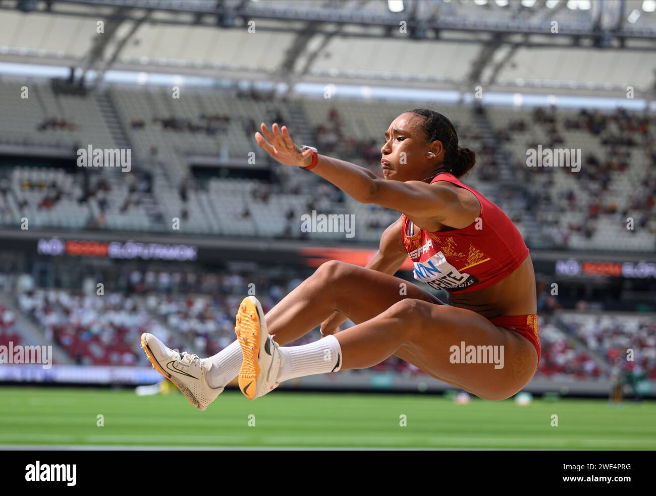 María VICENTE participating in the long jump at the World Athletics ...