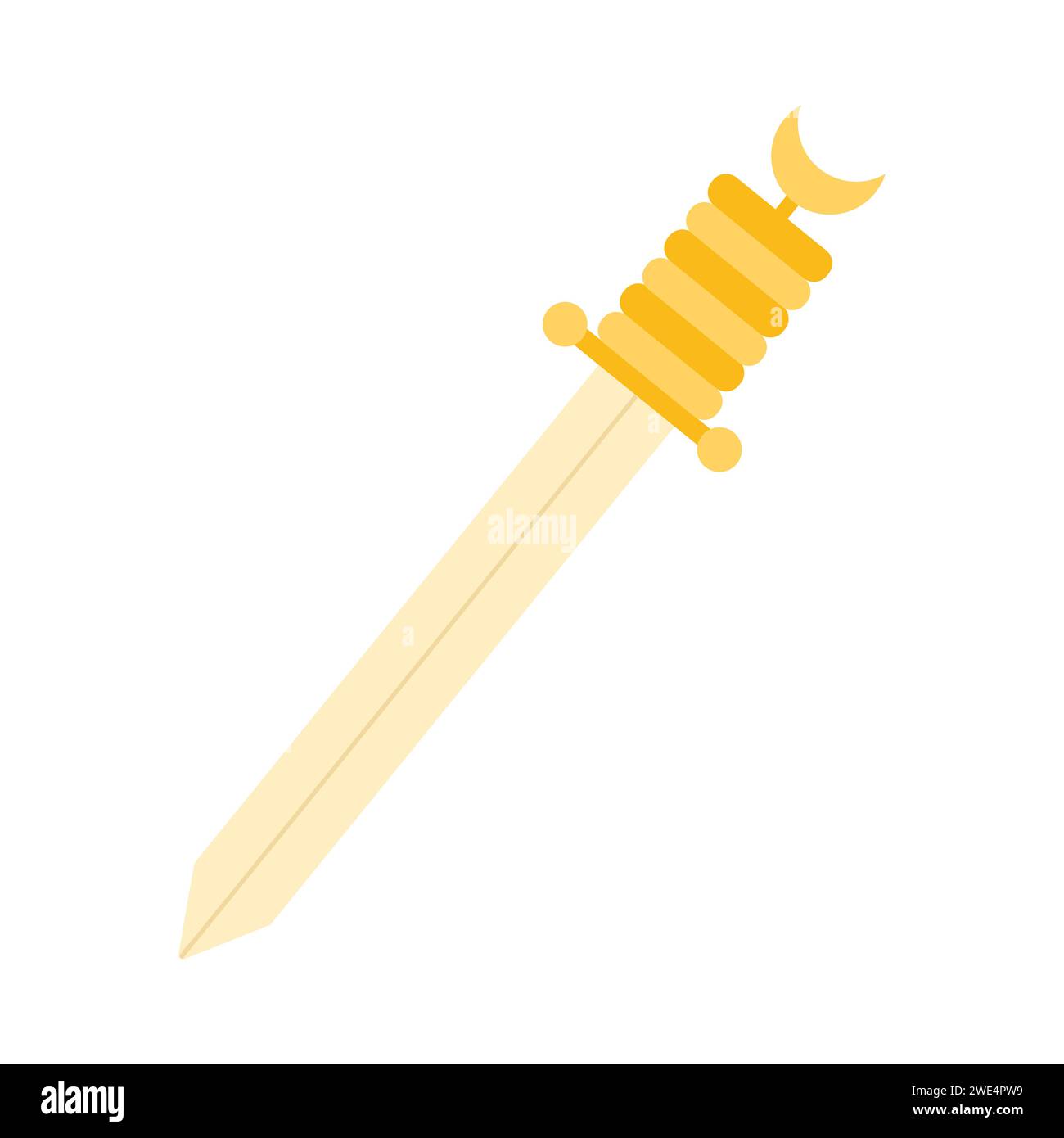 Magic wizard sword. Witchcraft attributes, occult ritual cartoon vector ...