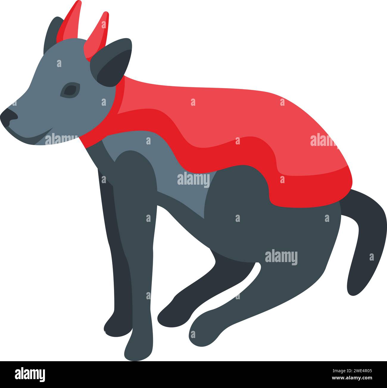 Red devil dog costume icon isometric vector. Animal festive. Feline ...