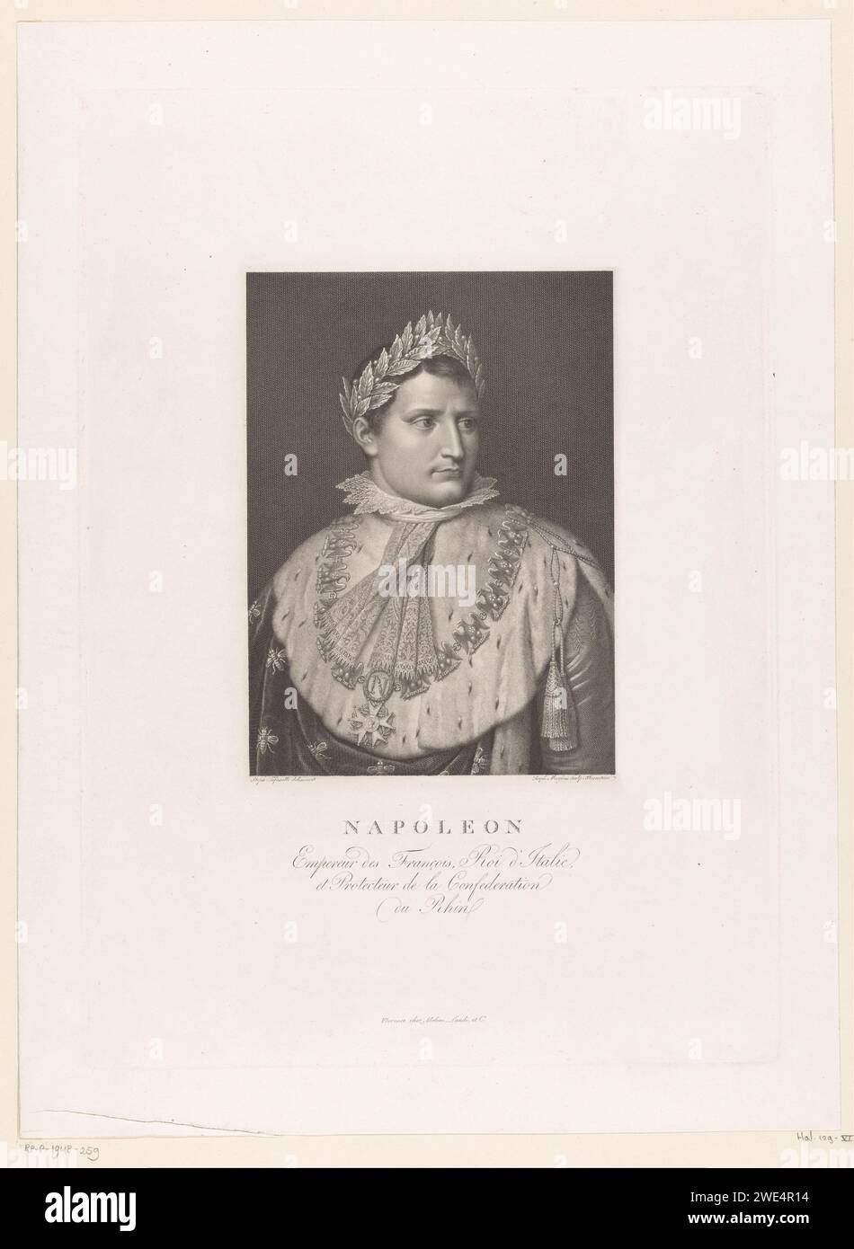 Portret Van Napoleon in Bonaparte, Keizer der Fransen, Raphael Morghen ...