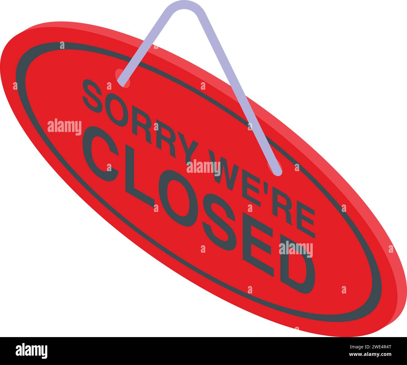 Sorry we are closed icon isometric vector. Open mall. Closed clock ...