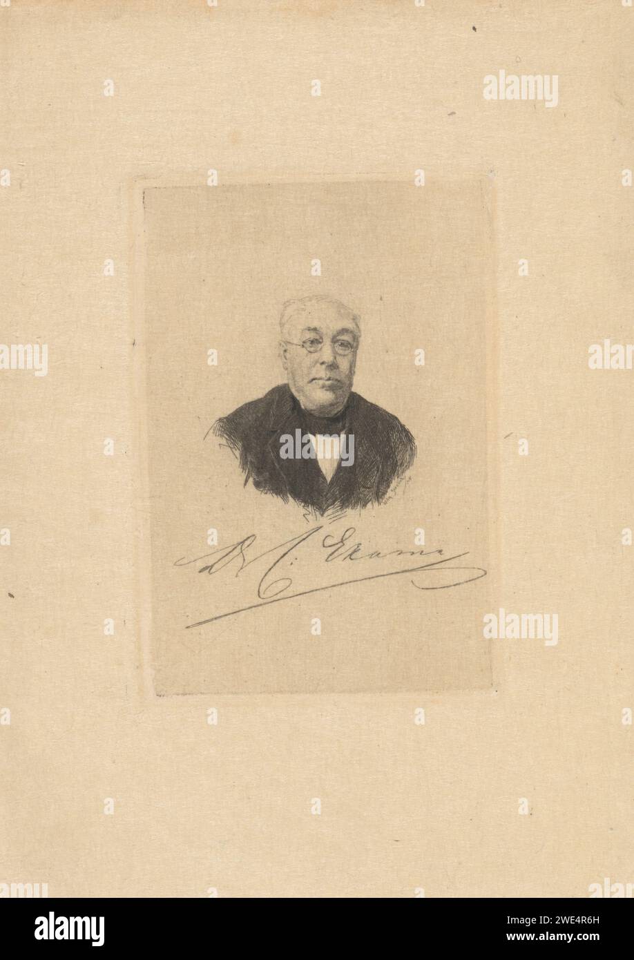 Portrait of Cornelius Ekama, Willem Steelink (II), 1891 print Portrait ...