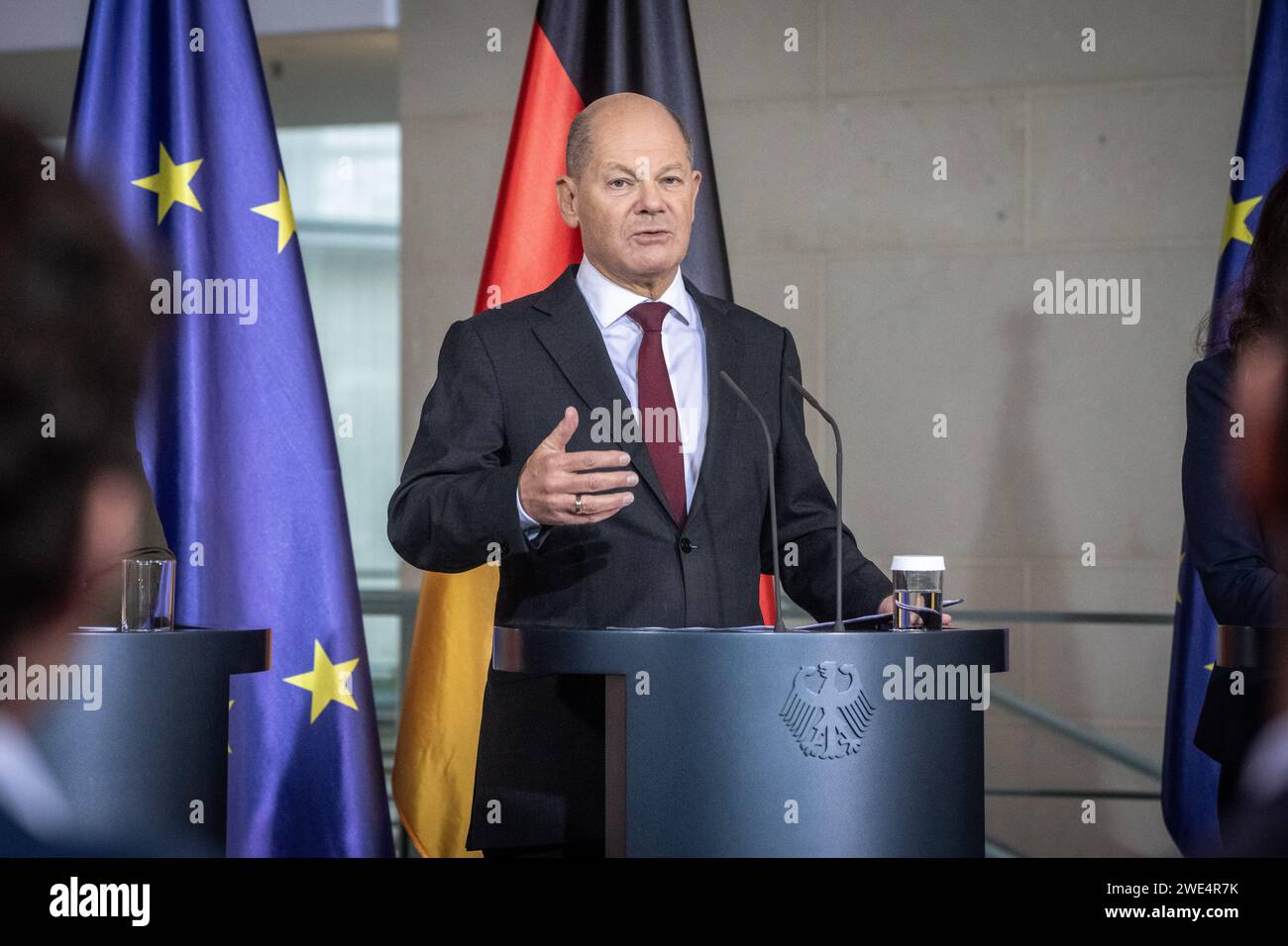 Berlin, Germany. 23rd Jan, 2024. Federal Chancellor Olaf Scholz (SPD ...