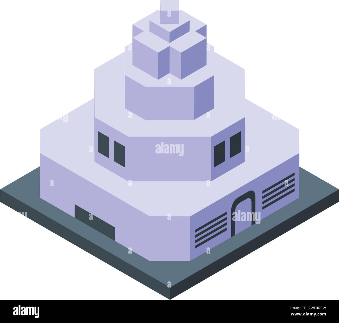 Qatar temple icon isometric vector. City festival. Tower tourism Stock ...