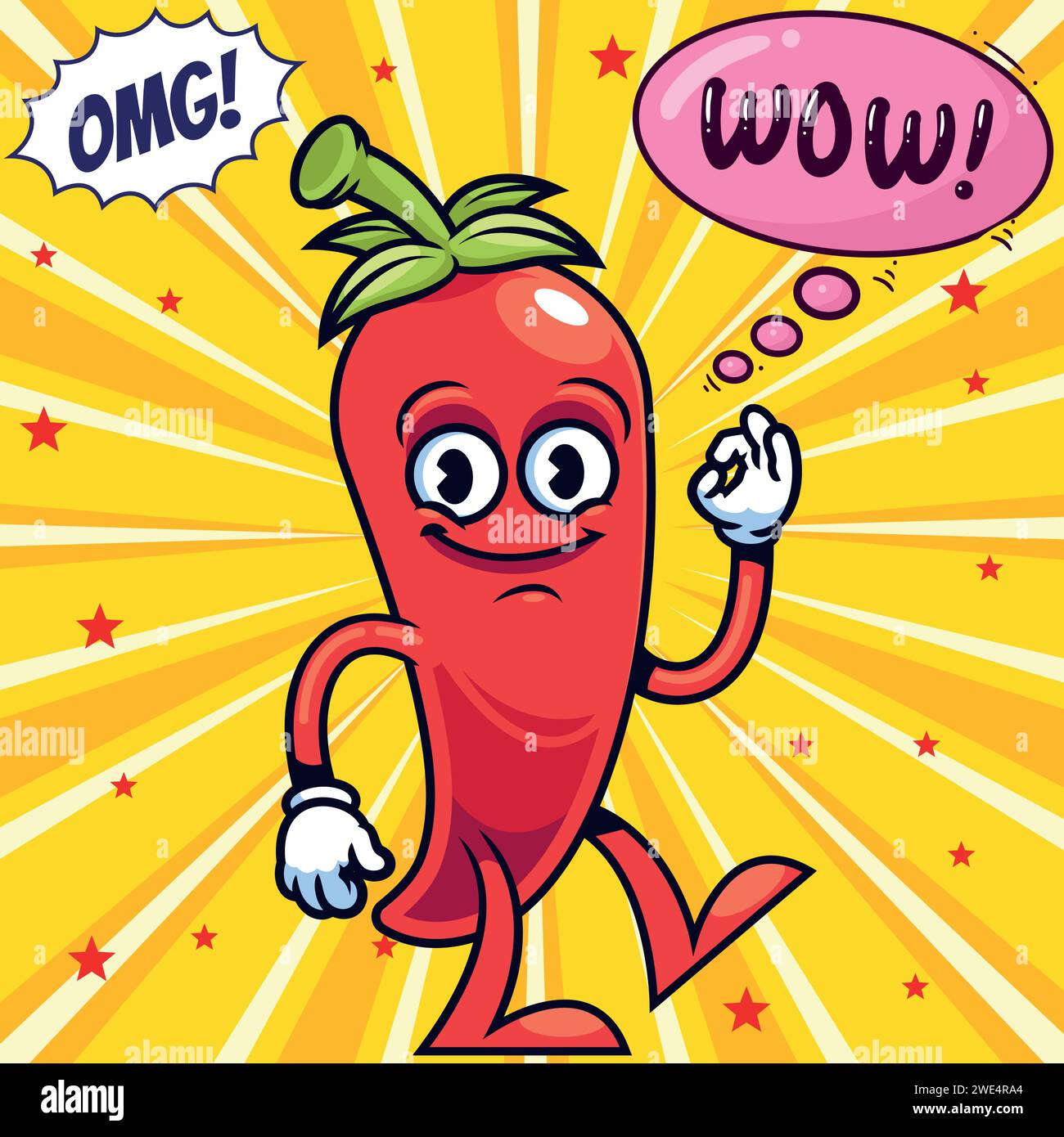 hot food red chili pop art Stock Vector Image & Art - Alamy